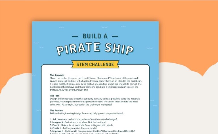Build a Pirate Ship STEM Challenge for Upper Elementary - Pedagogue